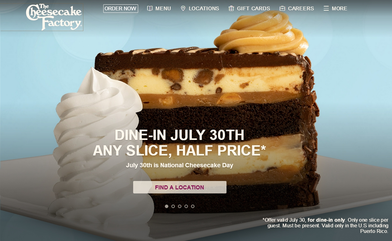 Cheesecake Factory, paraíso gastronómico de USA. | asistente viajero